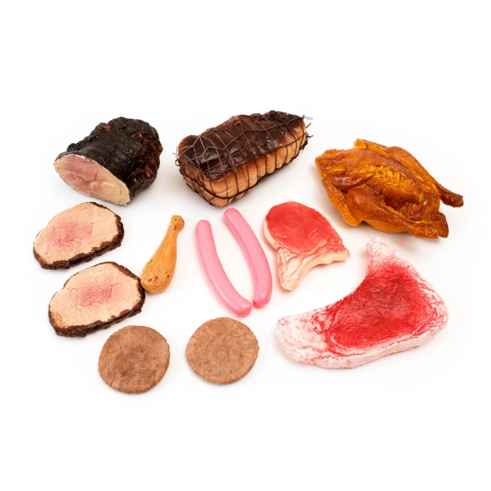 LAP Bag of 12 assorted Realistic Meats Play Food Set LAP41073